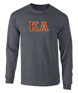 kappa alpha twill letter long sleeve tee dk heather large