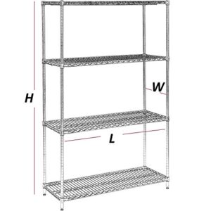 Nexel Adjustable Wire Shelving Unit, 4 Tier, NSF Listed Commercial Storage Rack, 24" x 36" x 63", Silver Epoxy