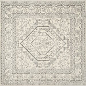 SAFAVIEH Adirondack Collection X-Large Area Rug - 11' x 15', Ivory & Silver, Oriental Medallion Design, Non-Shedding & Easy Care, Ideal for High Traffic Areas in Living Room, Bedroom (ADR108B)