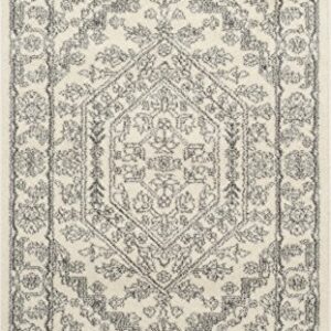 SAFAVIEH Adirondack Collection X-Large Area Rug - 11' x 15', Ivory & Silver, Oriental Medallion Design, Non-Shedding & Easy Care, Ideal for High Traffic Areas in Living Room, Bedroom (ADR108B)