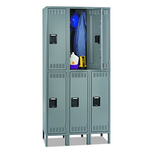 Tennsco DTS1218363MG Double Tier Locker with Legs, Triple Stack, 36w x 18d x 78h, Medium Gray