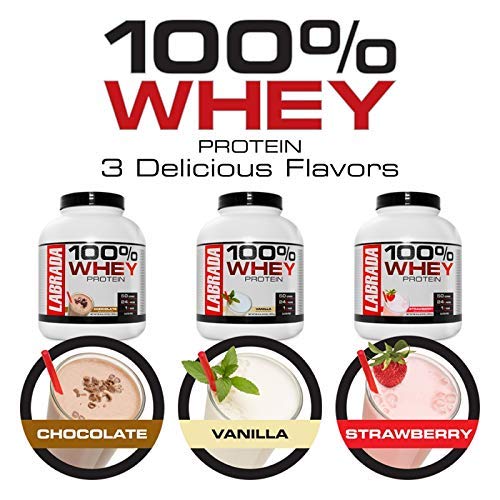 Labrada Nutrition 100% Whey Protein Powder, Strawberry, 4.13 lb