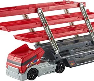 Hot Wheels Playset with Hw MEGA Hauler Toy Truck & 1:64 Scale Car, Stores 50+ Vehicles, Expands to 6 Levels