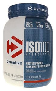 dymatize iso 100 hydrolyzed whey protein isolate - strawberry- 1.6 lbs