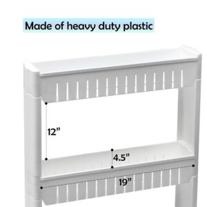 28" Slim Slide Out Storage Tower for Laundry, Bathroom, or Kitchen By Trademark Innovations