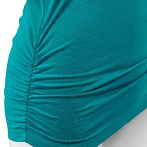 Made By Johnny MBJ WT822 Womens 3/4 Sleeve with Drape Top XXL Jade