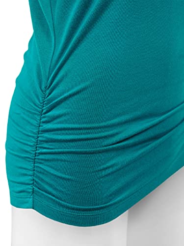 Made By Johnny MBJ WT822 Womens 3/4 Sleeve with Drape Top XXL Jade