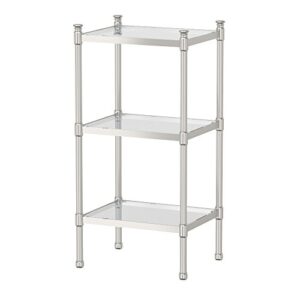 gatco 1352 3-tier rectangle taboret in satin nickel