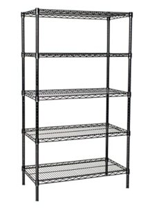 omega 14" deep x 24" wide x 74" high 5 tier black starter shelving unit