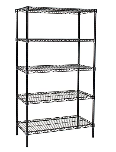 Omega 14" Deep x 24" Wide x 74" High 5 Tier Black Starter Shelving Unit