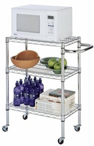 21" deep x 24" wide x 39" high chrome kitchen cart