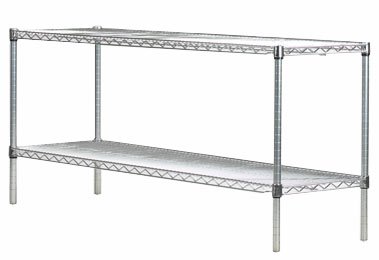 Omega 18" Deep x 18" Wide x 14" High 2 Tier Chrome Starter Shelving Unit