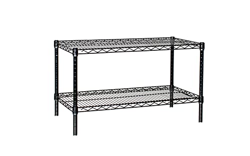 Omega 18" Deep x 30" Wide x 36" High 2 Tier Black Starter Shelving Unit