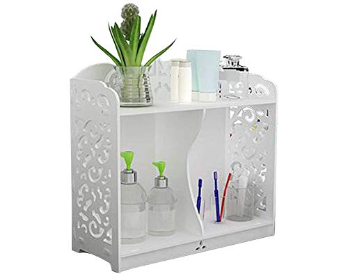 Countertop Bookshelf Wood Display Shelf Desktop Organizer Office Storage Rack Stand Shelf Decor White Desk Dresser Organizer for Desktop, Tabletop or Counter