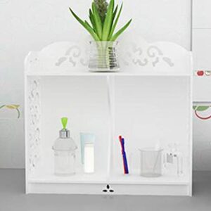 Countertop Bookshelf Wood Display Shelf Desktop Organizer Office Storage Rack Stand Shelf Decor White Desk Dresser Organizer for Desktop, Tabletop or Counter