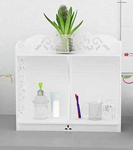 Countertop Bookshelf Wood Display Shelf Desktop Organizer Office Storage Rack Stand Shelf Decor White Desk Dresser Organizer for Desktop, Tabletop or Counter