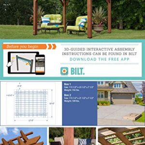 Backyard Discovery 12' by 10' Cedar Wood Pergola, Wind Secure, Strong, Quality Made, Rot Resistant, Concrete Anchors, Spacious for Outdoor Patio, Deck