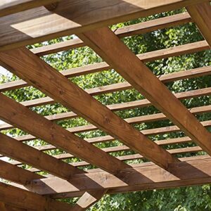 Backyard Discovery 12' by 10' Cedar Wood Pergola, Wind Secure, Strong, Quality Made, Rot Resistant, Concrete Anchors, Spacious for Outdoor Patio, Deck