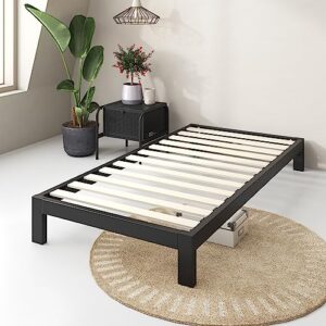 ZINUS Arnav Metal Platform Bed Frame / Wood Slat Support / No Box Spring Needed / Easy Assembly, Black, Twin