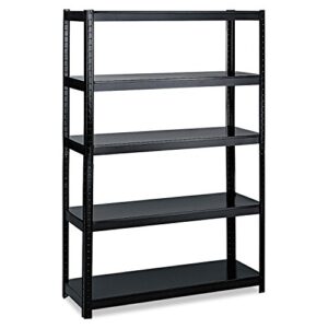 safco 5244bl boltless steel shelving five-shelf 48w x 24d x 72h black (saf5244bl)