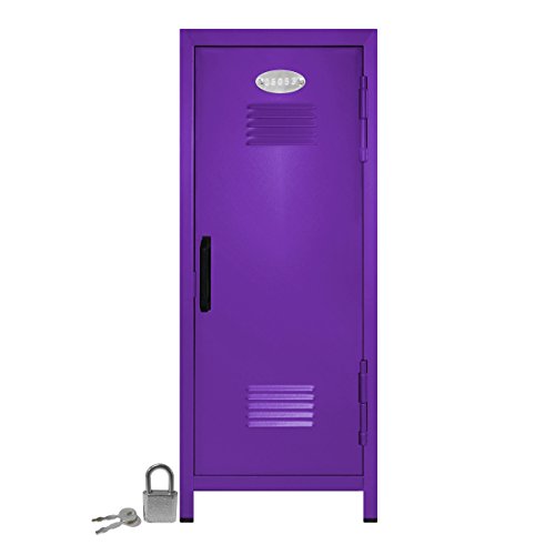 Mini Locker with Lock and Key Purple -10.75" Tall x 4.125" x 4.125"