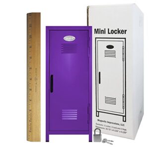 Mini Locker with Lock and Key Purple -10.75" Tall x 4.125" x 4.125"