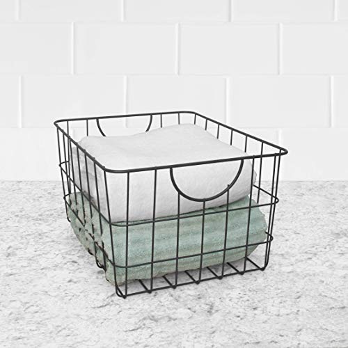 Spectrum Utility Wire Basket (Industrial Gray) - Storage Bin & Décor for Bathroom, Closet, Pantry, Under Sink, Toy, Shelf, Kitchen, Garage, & Nursery Organization