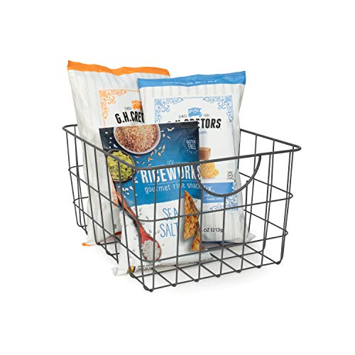 Spectrum Utility Wire Basket (Industrial Gray) - Storage Bin & Décor for Bathroom, Closet, Pantry, Under Sink, Toy, Shelf, Kitchen, Garage, & Nursery Organization