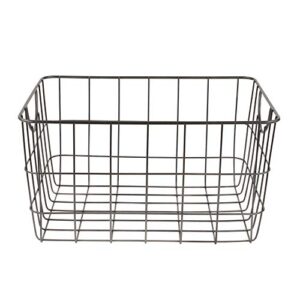 Spectrum Utility Wire Basket (Industrial Gray) - Storage Bin & Décor for Bathroom, Closet, Pantry, Under Sink, Toy, Shelf, Kitchen, Garage, & Nursery Organization