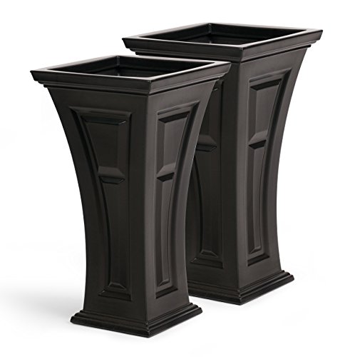 FCMP Outdoor Heritage Planter (2-Pack) Outdoor Planter, Tall, Black