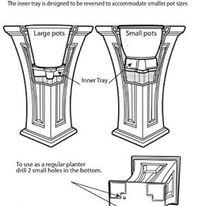 FCMP Outdoor Heritage Planter (2-Pack) Outdoor Planter, Tall, Black