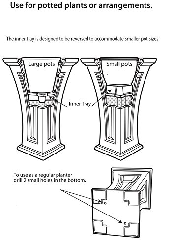 FCMP Outdoor Heritage Planter (2-Pack) Outdoor Planter, Tall, Black