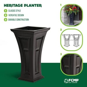 FCMP Outdoor Heritage Planter (2-Pack) Outdoor Planter, Tall, Black