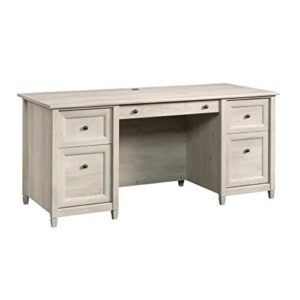 sauder edge water executive desk, l: 65.12" x w: 29.53" x h: 29.37", chalked chestnut finish