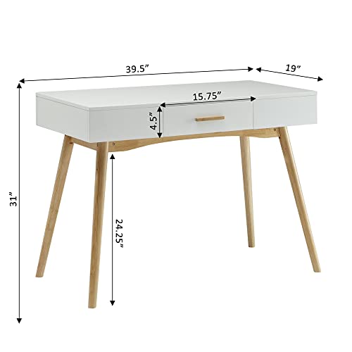 Convenience Concepts Oslo 1 Drawer Desk, White