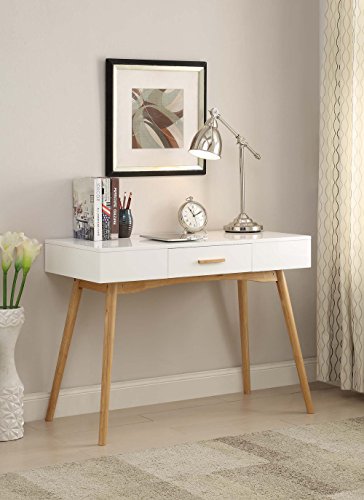 Convenience Concepts Oslo 1 Drawer Desk, White