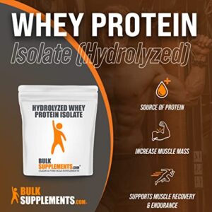 BULKSUPPLEMENTS.COM Hydrolyzed Whey Protein Isolate - Whey Isolate Protein Powder - Hydro Whey Protein - 100% Whey Protein Powder - Protein Powder for Muscle Gain (1 Kilogram - 2.2 lbs)