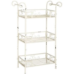 safavieh outdoor collection noreen antique white 3 tier shelf