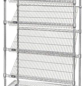 Omega 18" Deep x 36" Wide x 80" High 6 Tier Slanted Wire Chrome Shelf Truck