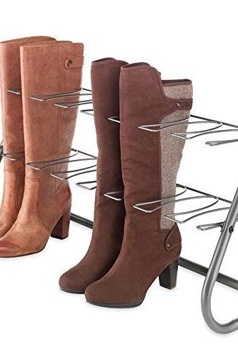 Whitmor 6905-5739 Gunmetal 4-Pair Boot Stand