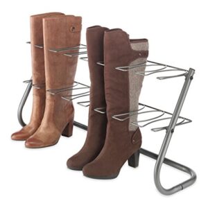 Whitmor 6905-5739 Gunmetal 4-Pair Boot Stand