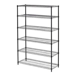 alera nsf certified 6-shelf wire shelving kit, 48w x 18d x 72h, black anthracite