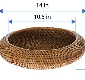 KOUBOO La Jolla Rattan Fruit Bowl, Honey Brown