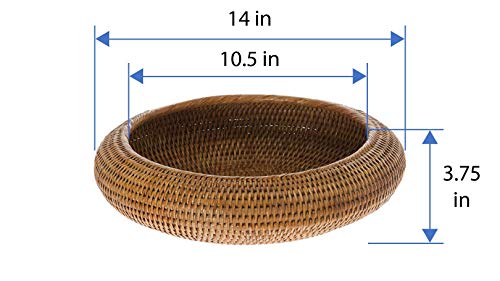 KOUBOO La Jolla Rattan Fruit Bowl, Honey Brown