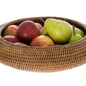 KOUBOO La Jolla Rattan Fruit Bowl, Honey Brown