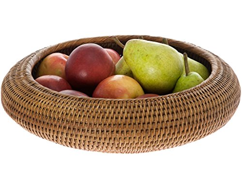 KOUBOO La Jolla Rattan Fruit Bowl, Honey Brown