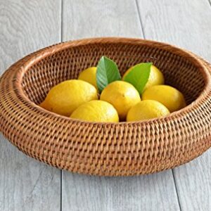 KOUBOO La Jolla Rattan Fruit Bowl, Honey Brown