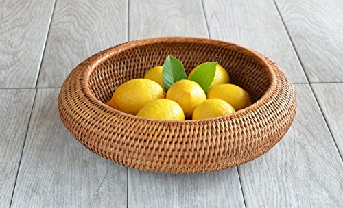 KOUBOO La Jolla Rattan Fruit Bowl, Honey Brown