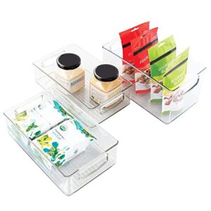 idesign plastic storage handles for kitchen, fridge, freezer, pantry, and cabinet organization, bpa-free, bin set