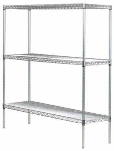 omega 18" deep x 72" wide x 54" high 3 tier chrome starter shelving unit